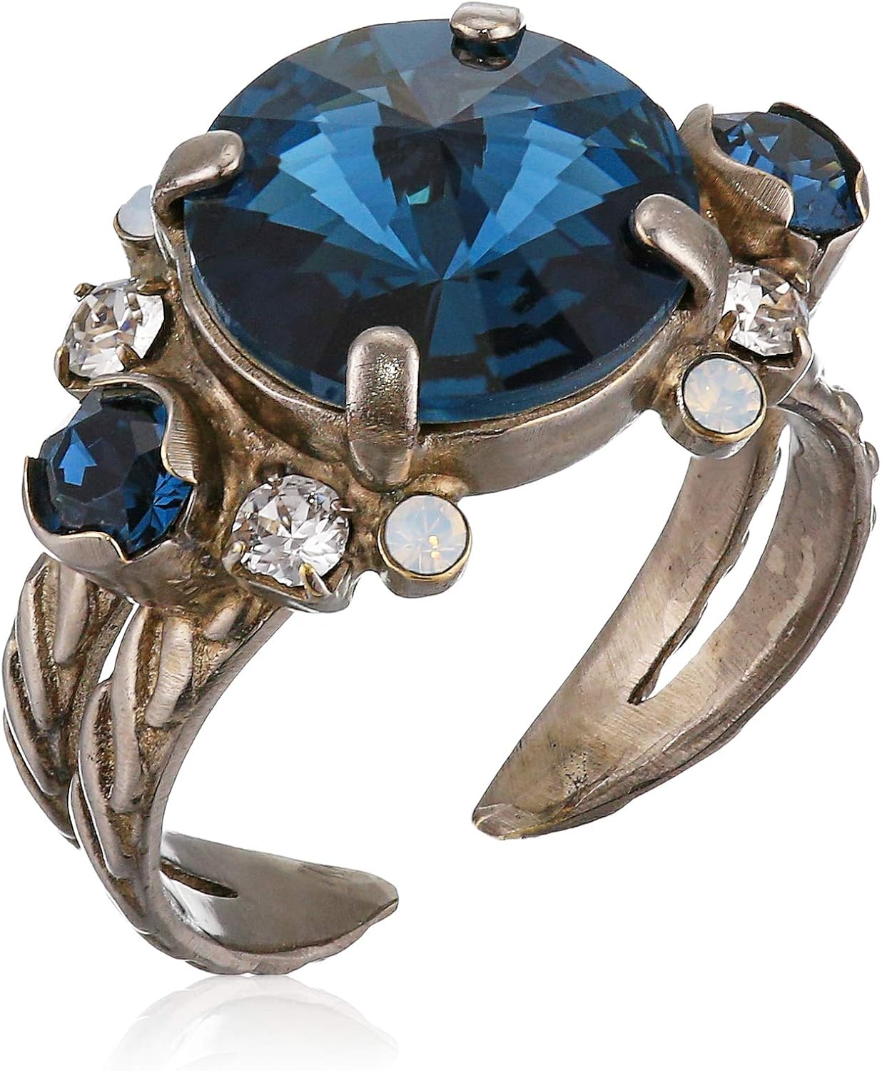 Amazon.com: Sorrelli Women's Crowning Around Ring, Blue, Adjustable ...