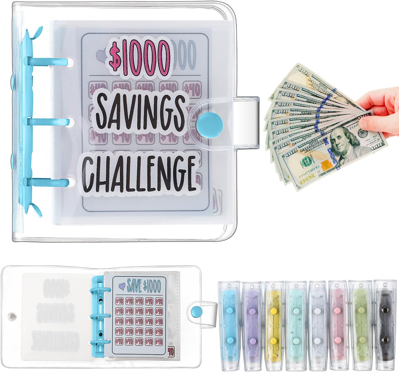 Amazon.com : 1000 Money Saving Challenge with 25 Binder Mini Money ...