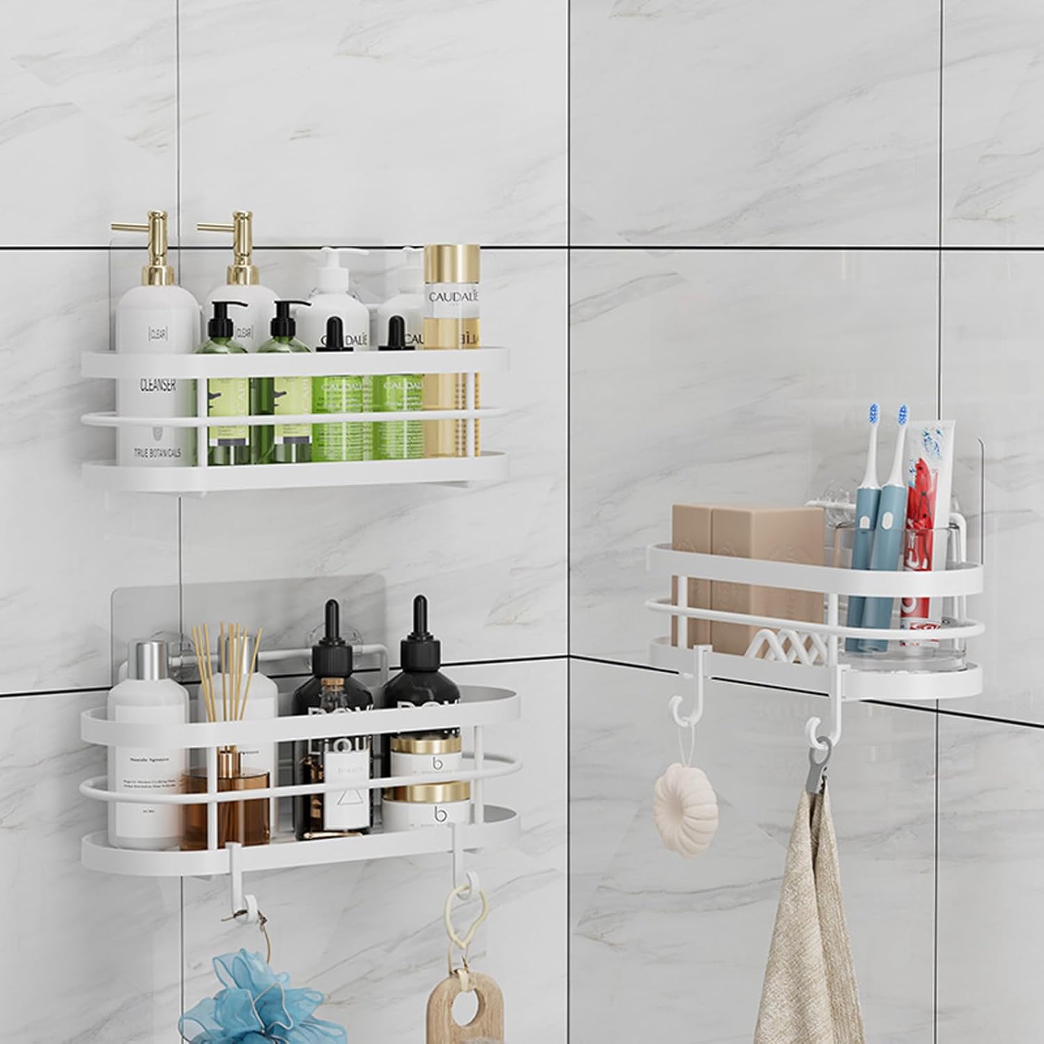 Amazon.com: YZHDUXIU 3-Pack Modern Shower Caddy Shower Organizer, No ...