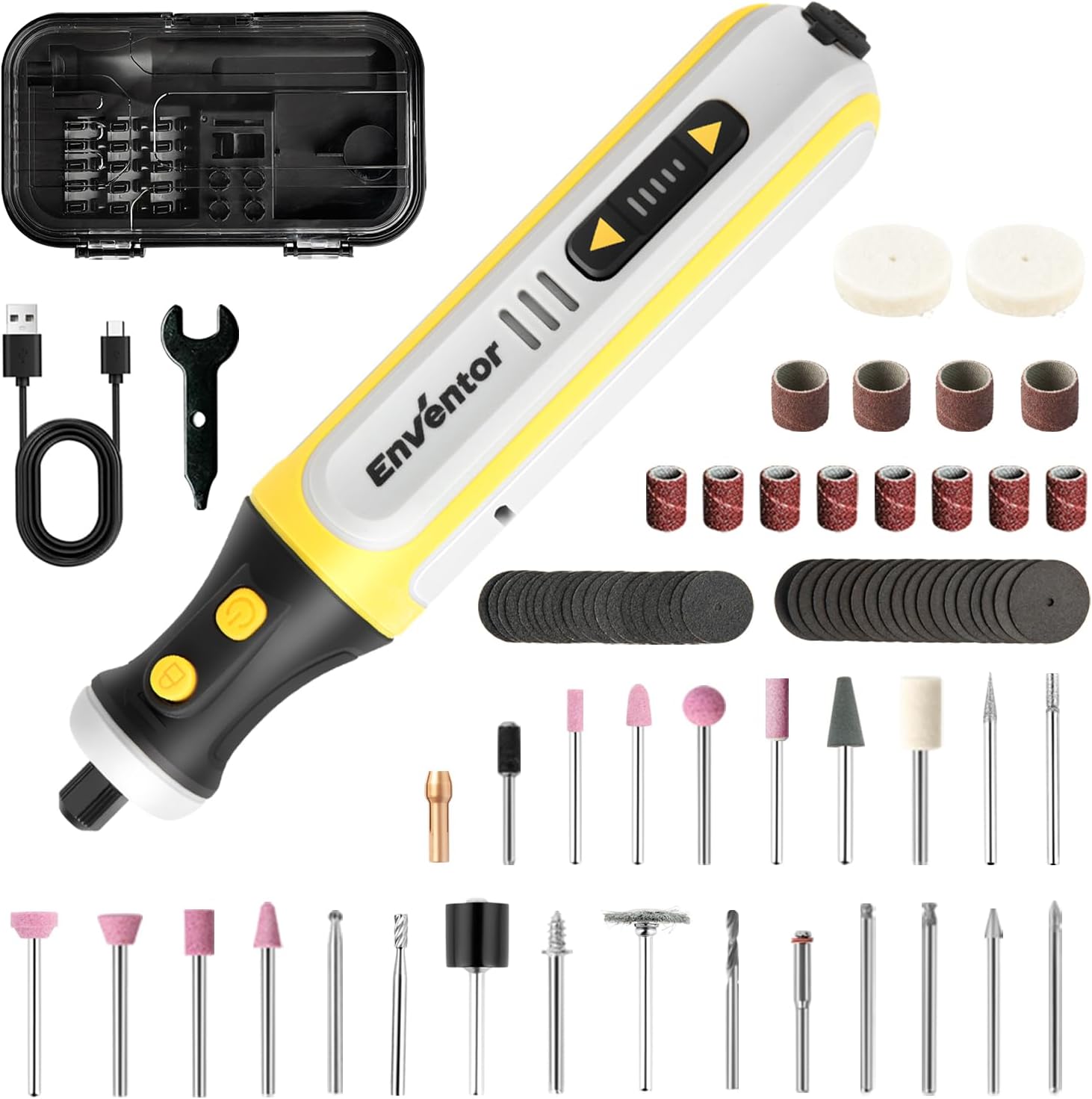 Enventor Cordless Rotary Tool, 8V Rechargeable Rotary Multi Tool Kit, 5 ...