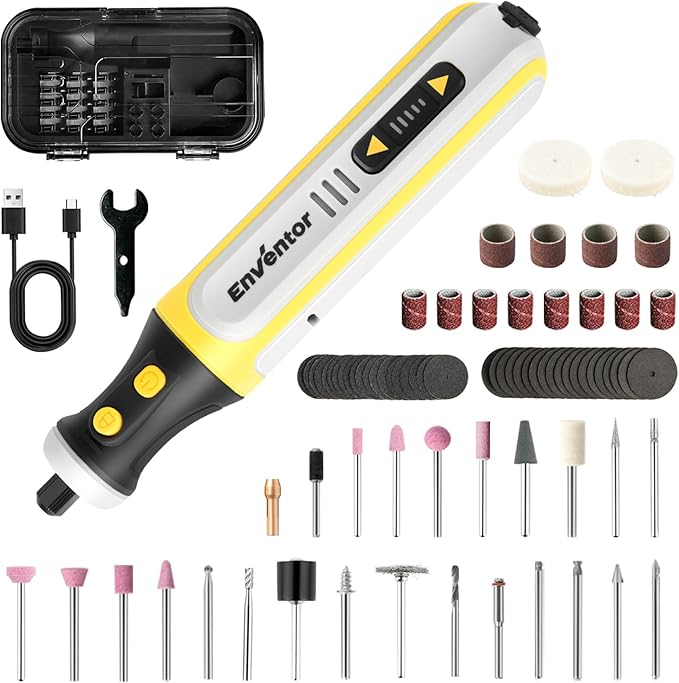 Enventor Cordless Rotary Tool, 8V Rechargeable Rotary Multi Tool Kit, 5 ...