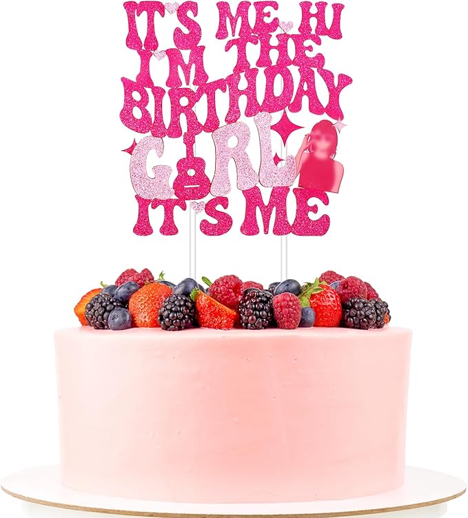 Amazon.com: Music Cake Topper Pink Cake Toppers Glitter Cake Pick ...