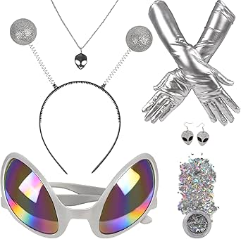 Amazon.com: Alien Headband & Costume Set for Women - 6pcs Halloween ...