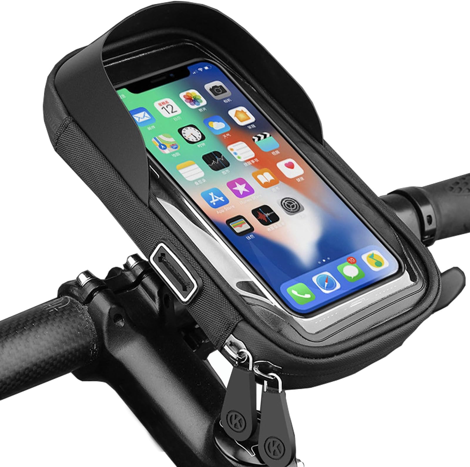 flintronic Bike Phone Holder Waterproof, Bike Phone Mount 360° Rotation ...
