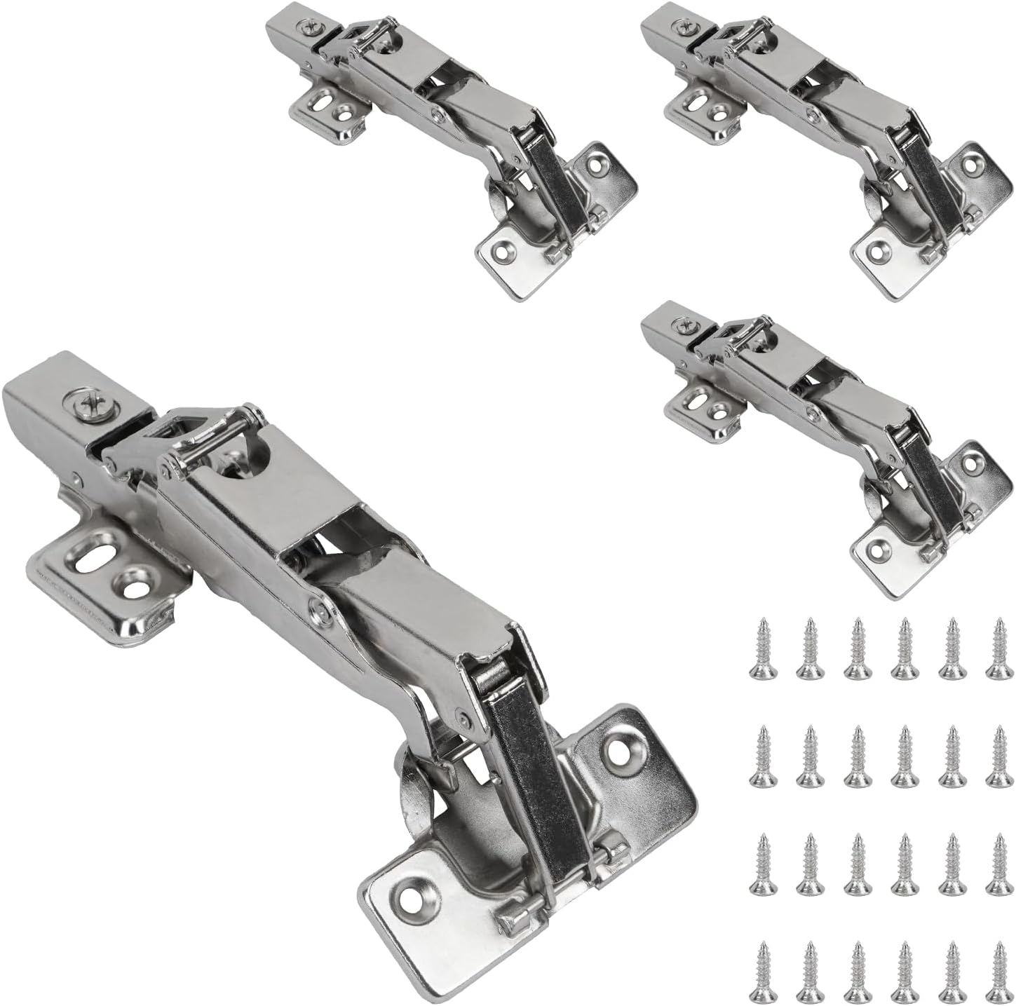 Luabue 4PCS 165 Degree Soft Close Kitchen Cabinet Hinges Full Overlay ...