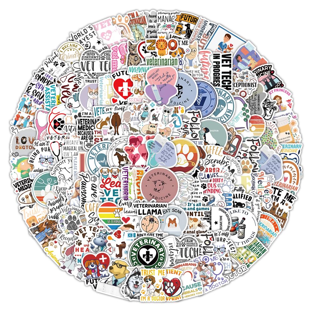 Amazon.com: 156Pcs Veterinary Stickers, Vet Stickers, Cute Veterinarian ...