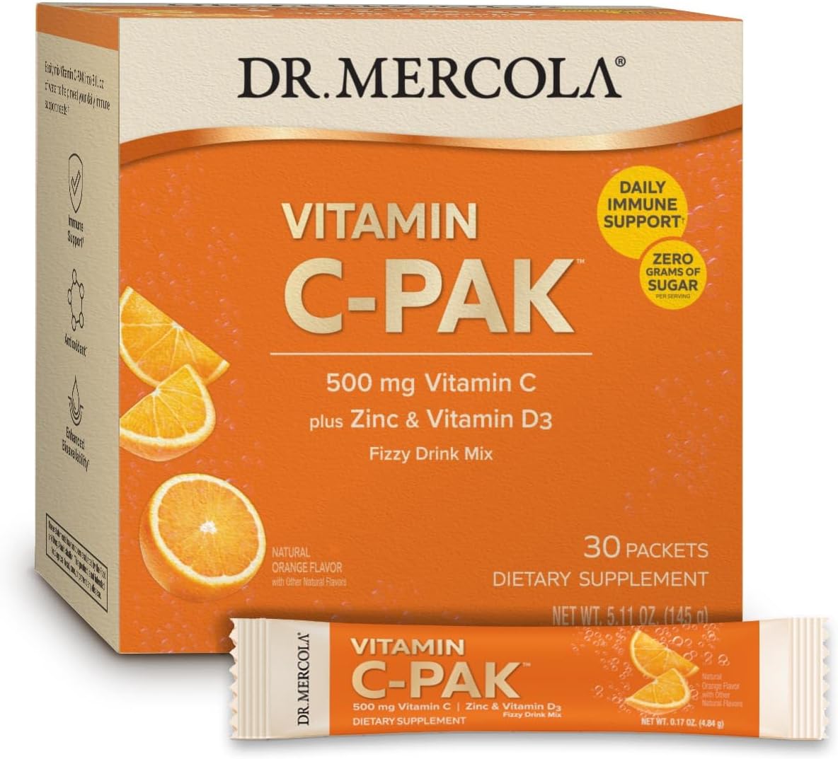 Amazon.com: Dr. Mercola Vitamin C-PAK, 30 Servings (30 Packets), Fizzy ...