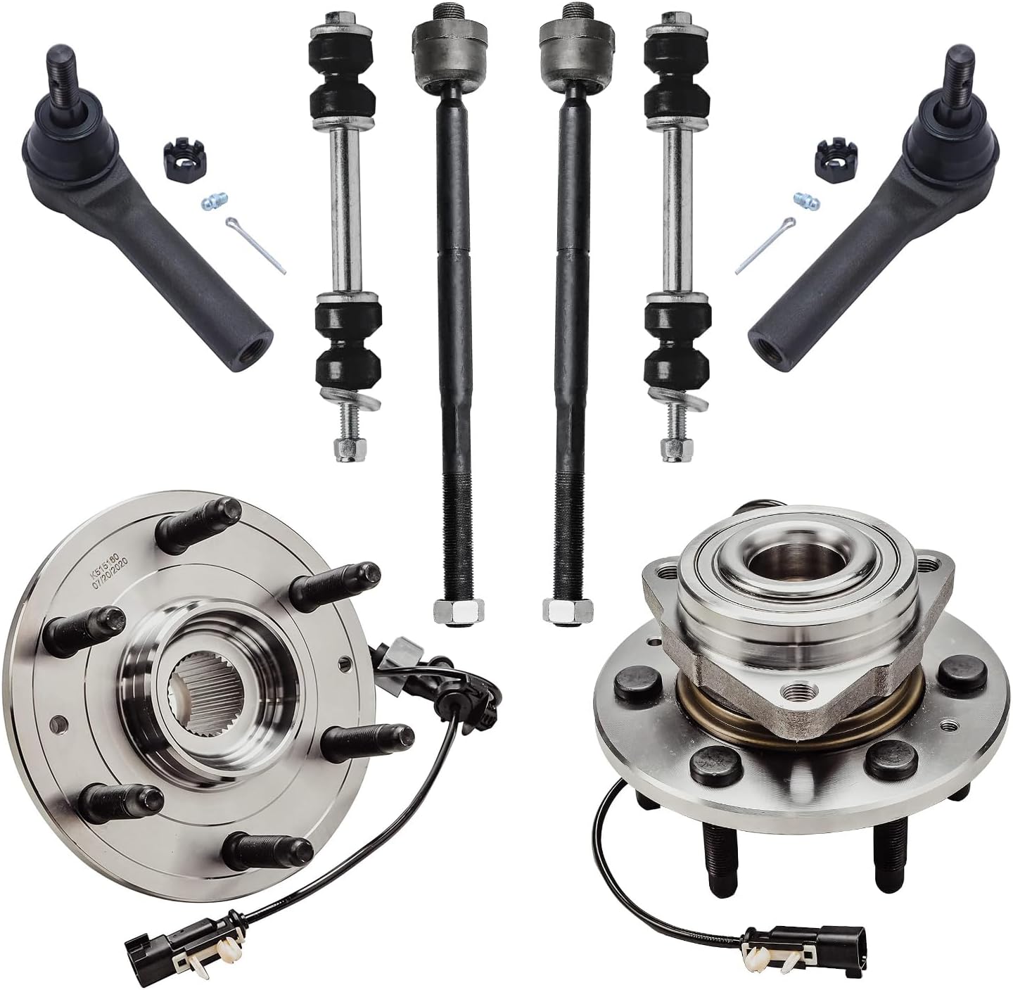 Amazon.com: Detroit Axle - 4WD Front Wheel Bearing Hubs Suspension Kit for Chevy GMC Silverado ...