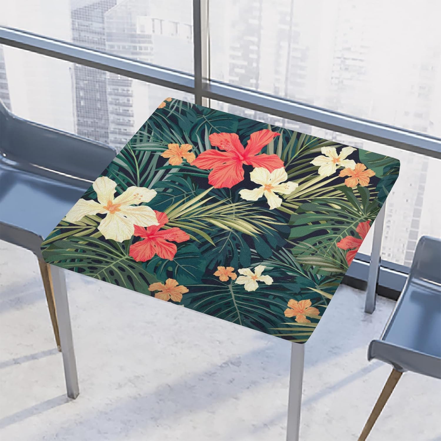 Amazon.com: Pardick Square Tablecloth with Elastic Tropical Palm Square ...