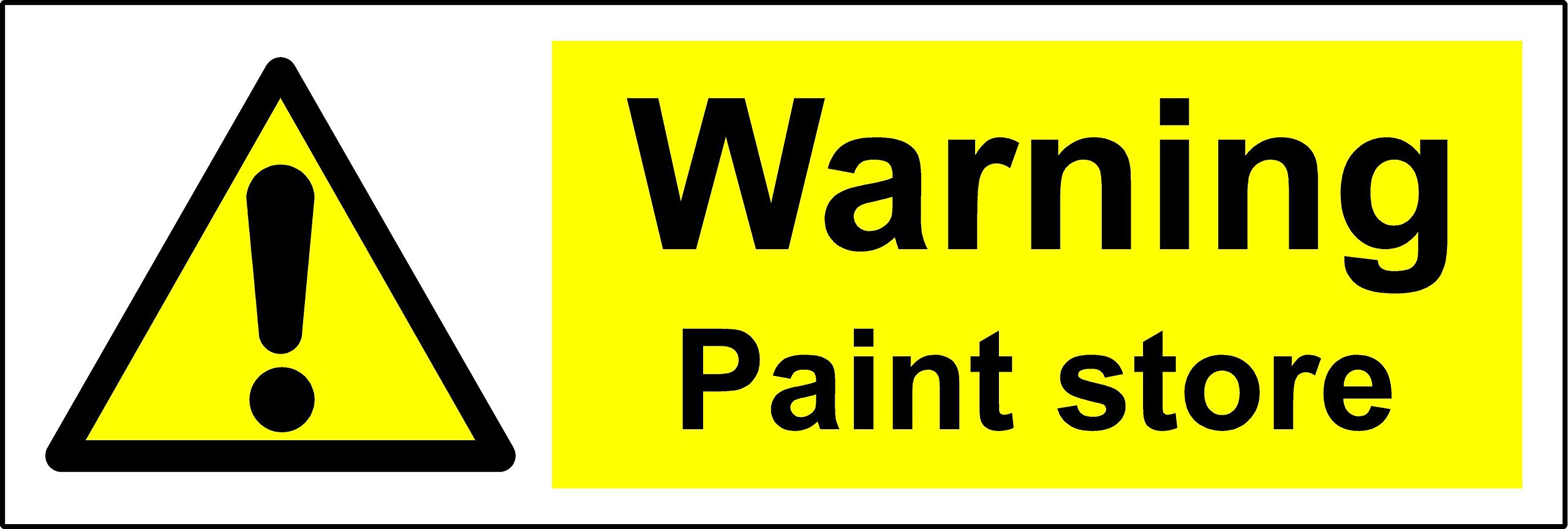 Warning paint store Safety sign - 1.2mm Rigid plastic 300mm x 100mm ...