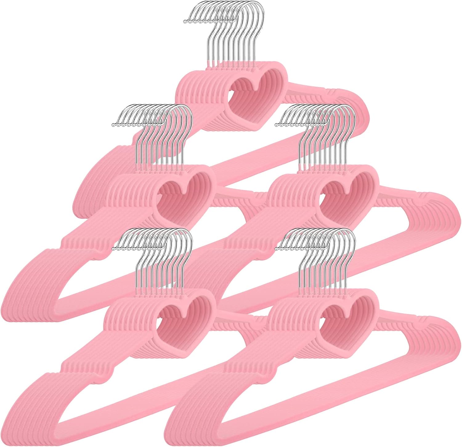 Amazon.com: Qunclay 50 Pieces Cute Heart Hangers with 360 Degree Swivel ...