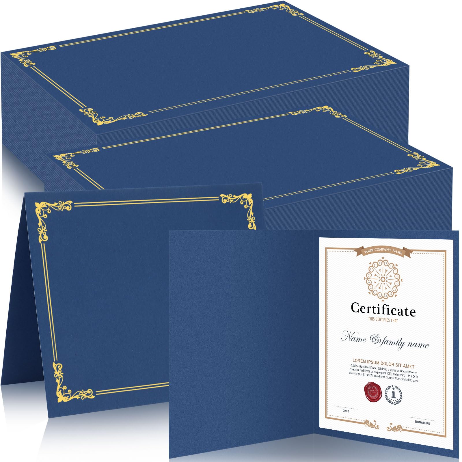 Amazon.com : Jetec 500 Pcs Bulk Award Certificate Holders for 8.5 x 11 ...