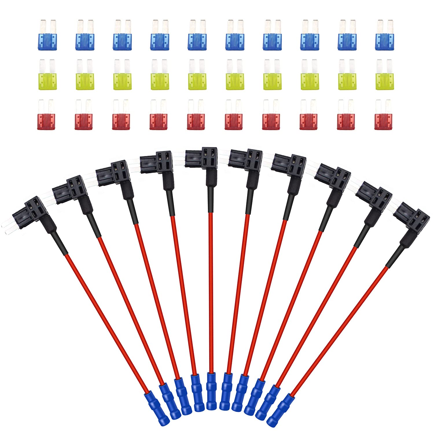 Snapklik.com : FABOOD F 10 Pack 12V Car Add-A-Circuit Fuse Tap Adapter ...