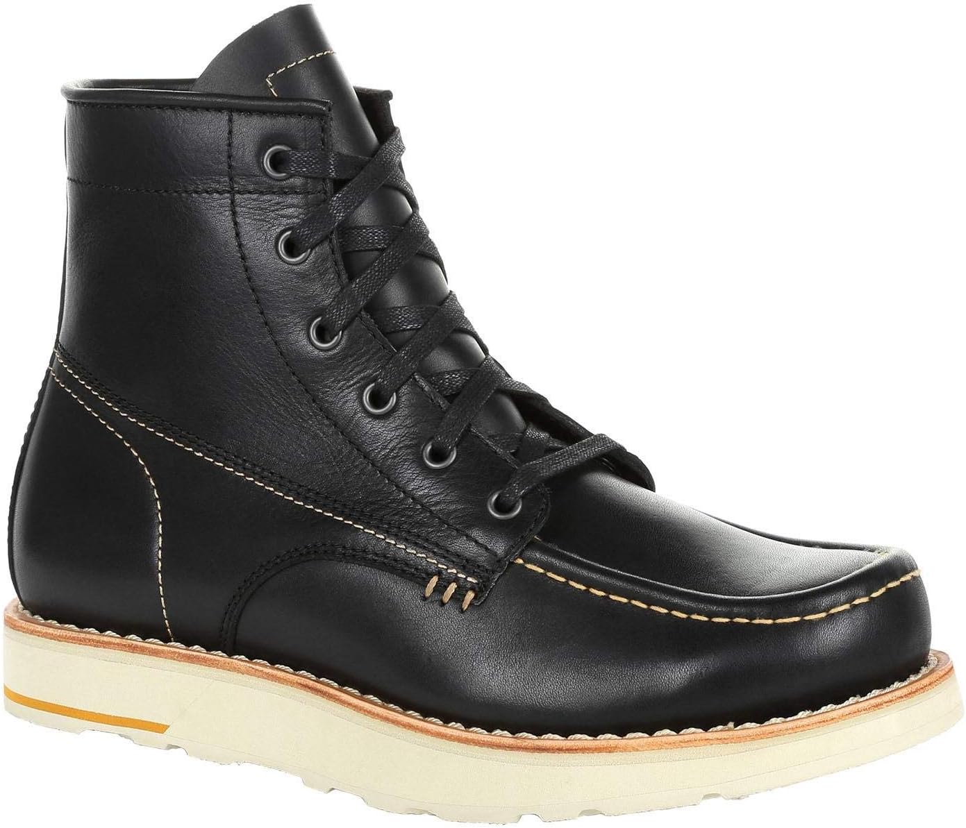 Amazon.com | Georgia Men's Boot Small Batch Wedge Moc Toe Black 10 D(M ...