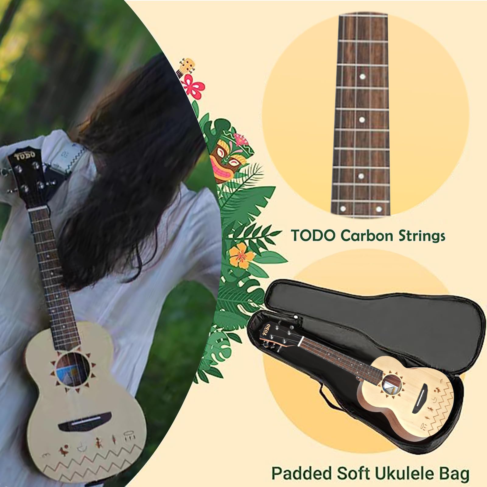 Snapklik.com : TODO Concert Ukulele Spruce Solid Top 23 Inch : The Nile ...