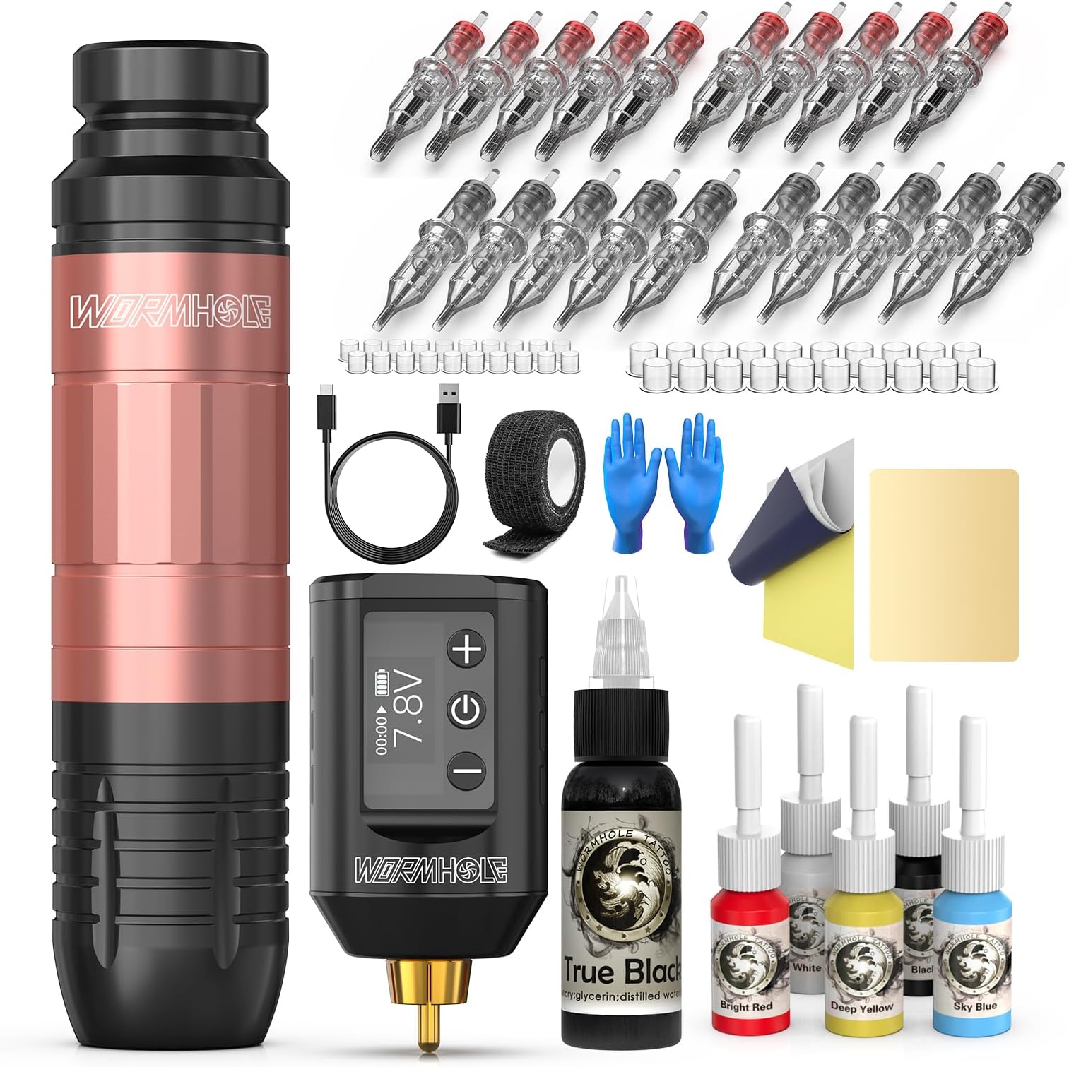 Amazon.com: Wormhole Tattoo Gun Kit, Wireless Tattoo Machine Kit ...