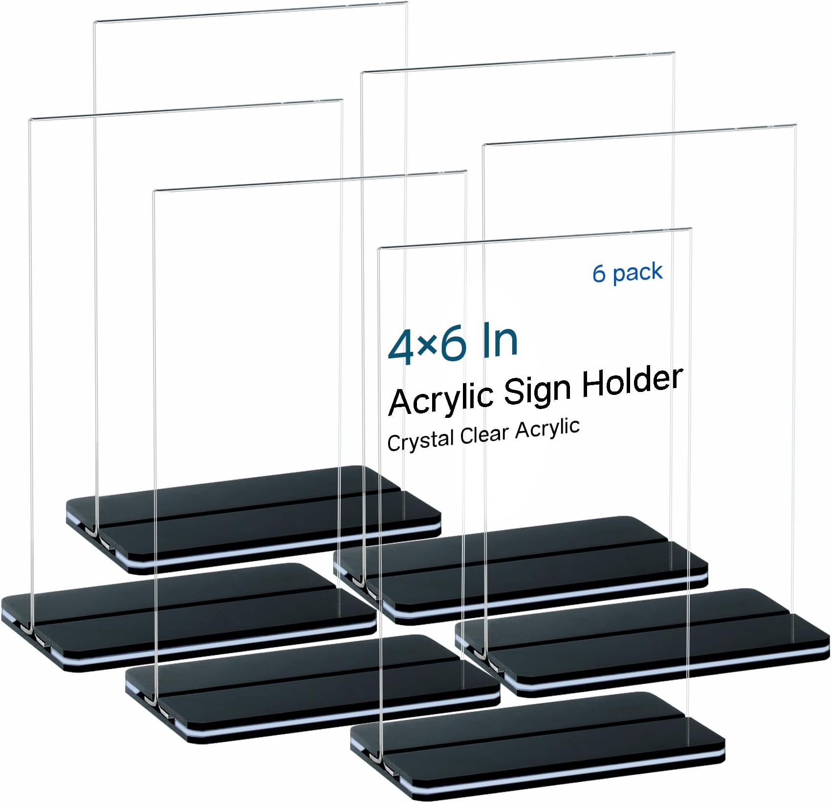 Amazon.com: Acrylic Sign Holder 4x6 Inch, 3 Pack Sign Holders Vertical ...