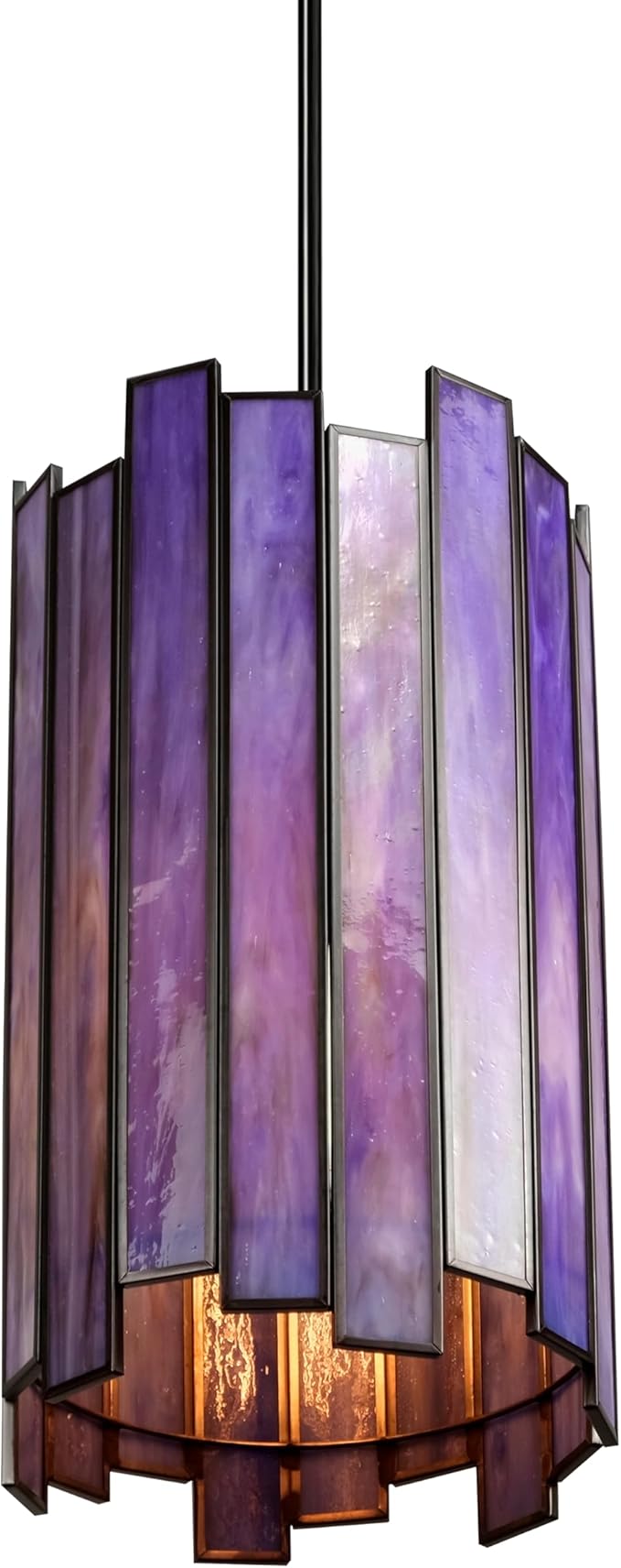 Homebelife 6" Tiffany Style Pendant Light, Dark Blue Purple Stained ...