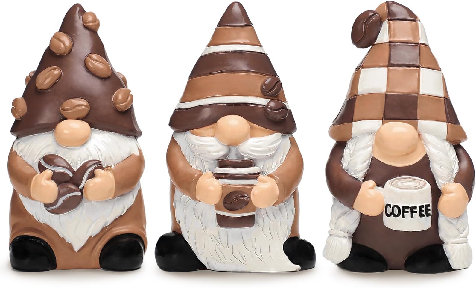 Amazon.com: nuvagiki Coffee Gnomes Set of 2 Resin Swedish Tomte Elf ...