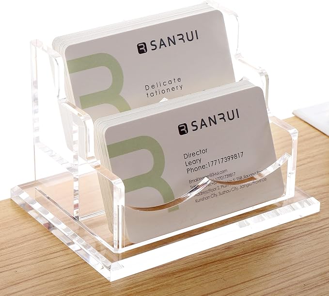 Amazon.com : YUXUN Business Card Holder for Desk, Clear Acrylic Cards ...
