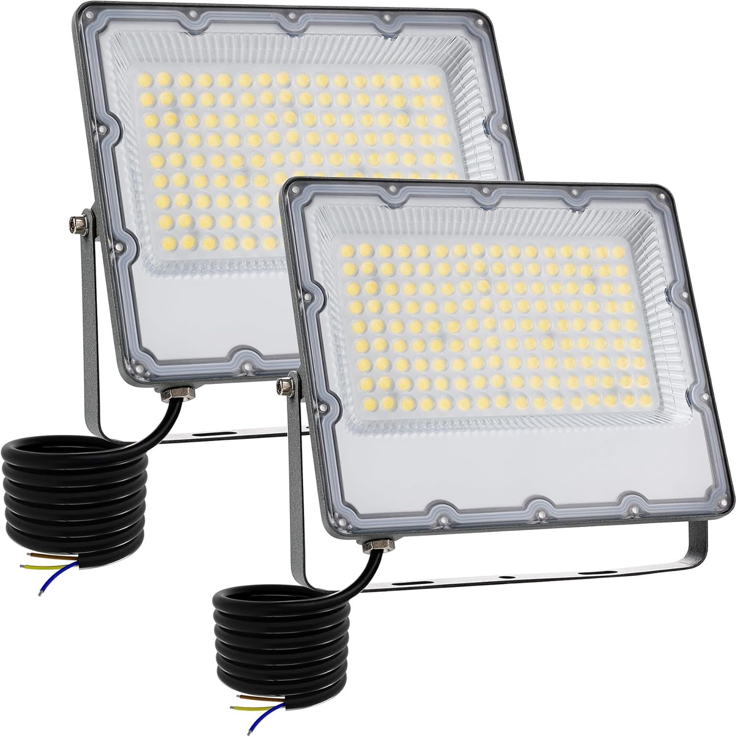 MEEKBOS 2 Pack 100W LED Flood Light Outdoor, 6500K Daylight White ...
