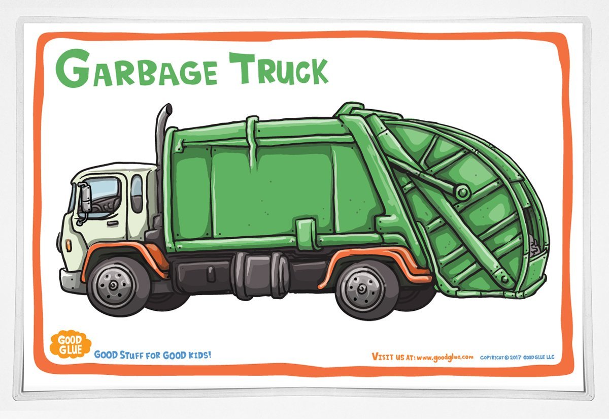 Amazon.com : Good Glue Garbage Truck Placemat : Baby