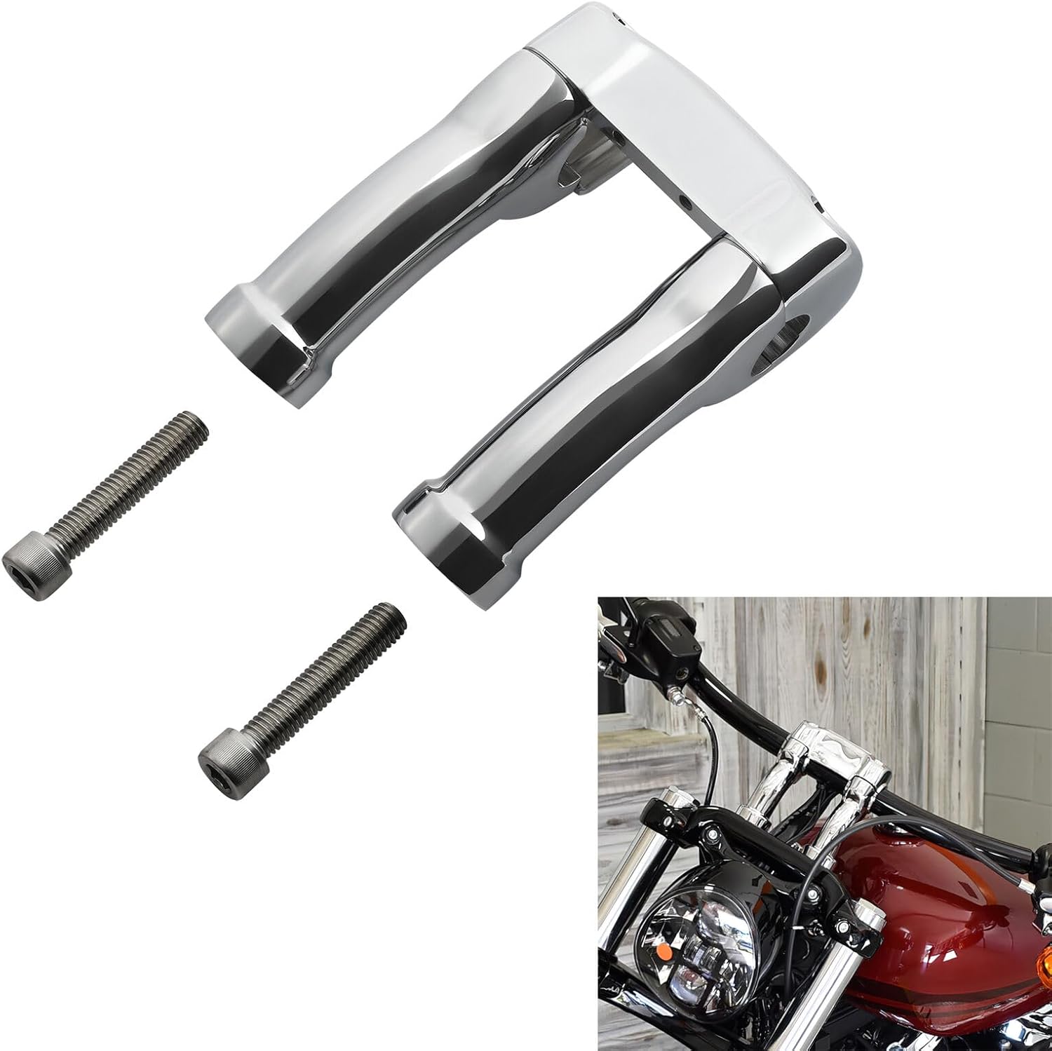Amazon.com: TCMT 4" Handlebar Riser 1" Bar Fit For Harley Softail ...