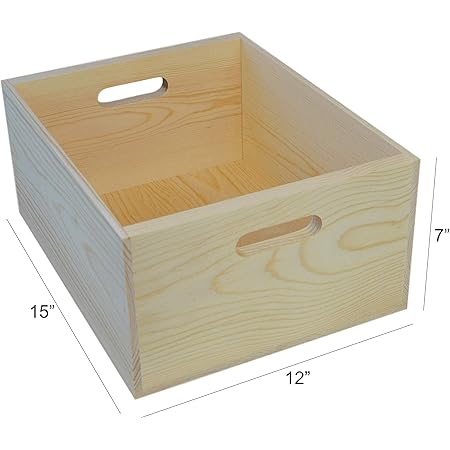 Amazon.com: Wooden Pine Box with Handholes : Home & Kitchen