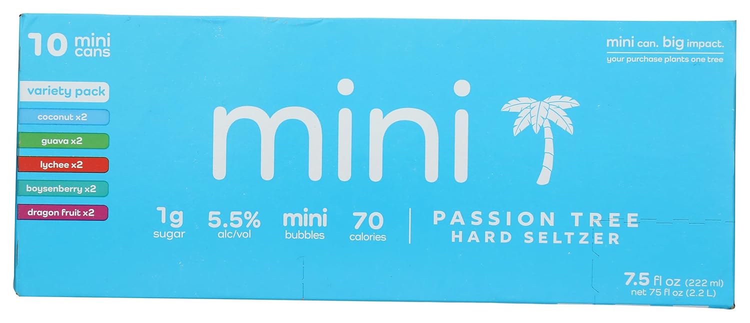 Amazon.com: Passion Tree Mini Hard Seltzer Variety 10pk, 7.5 FZ ...