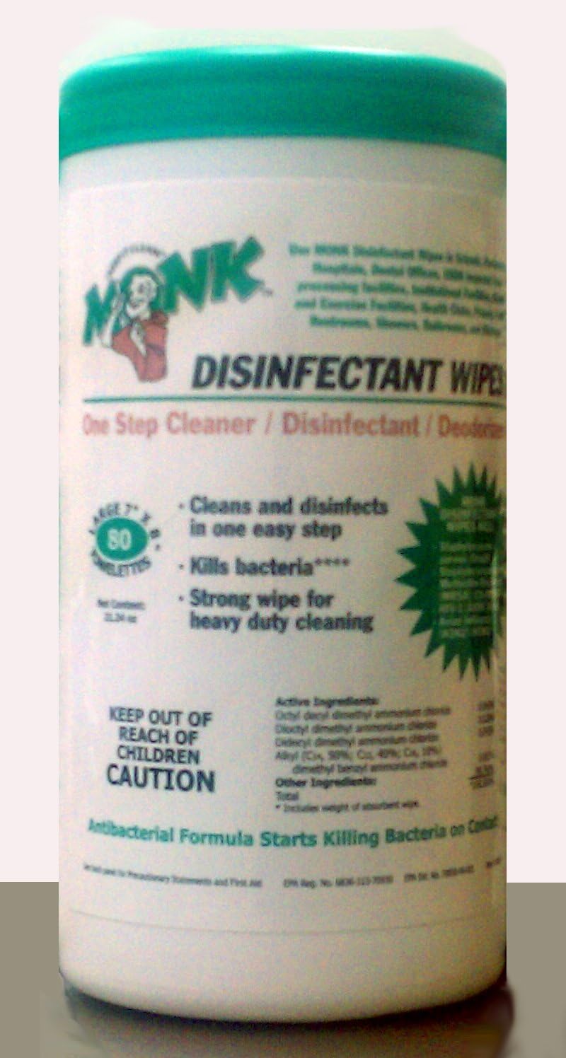 Amazon.com: Monk Disinfectant Wipes Household / Commercial Surface ...