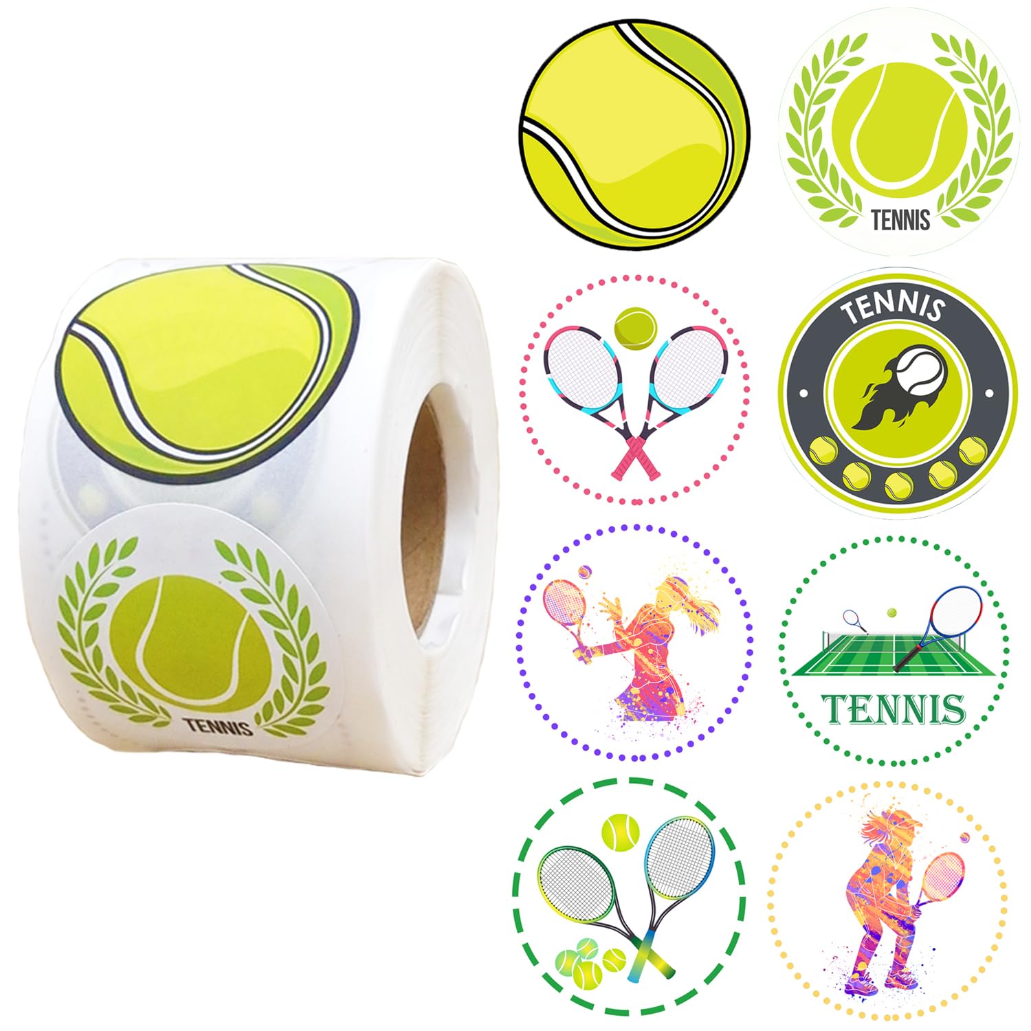 Amazon.com: 500 Tennis Roll Stickers Ball Sports Themed Party Supplies ...