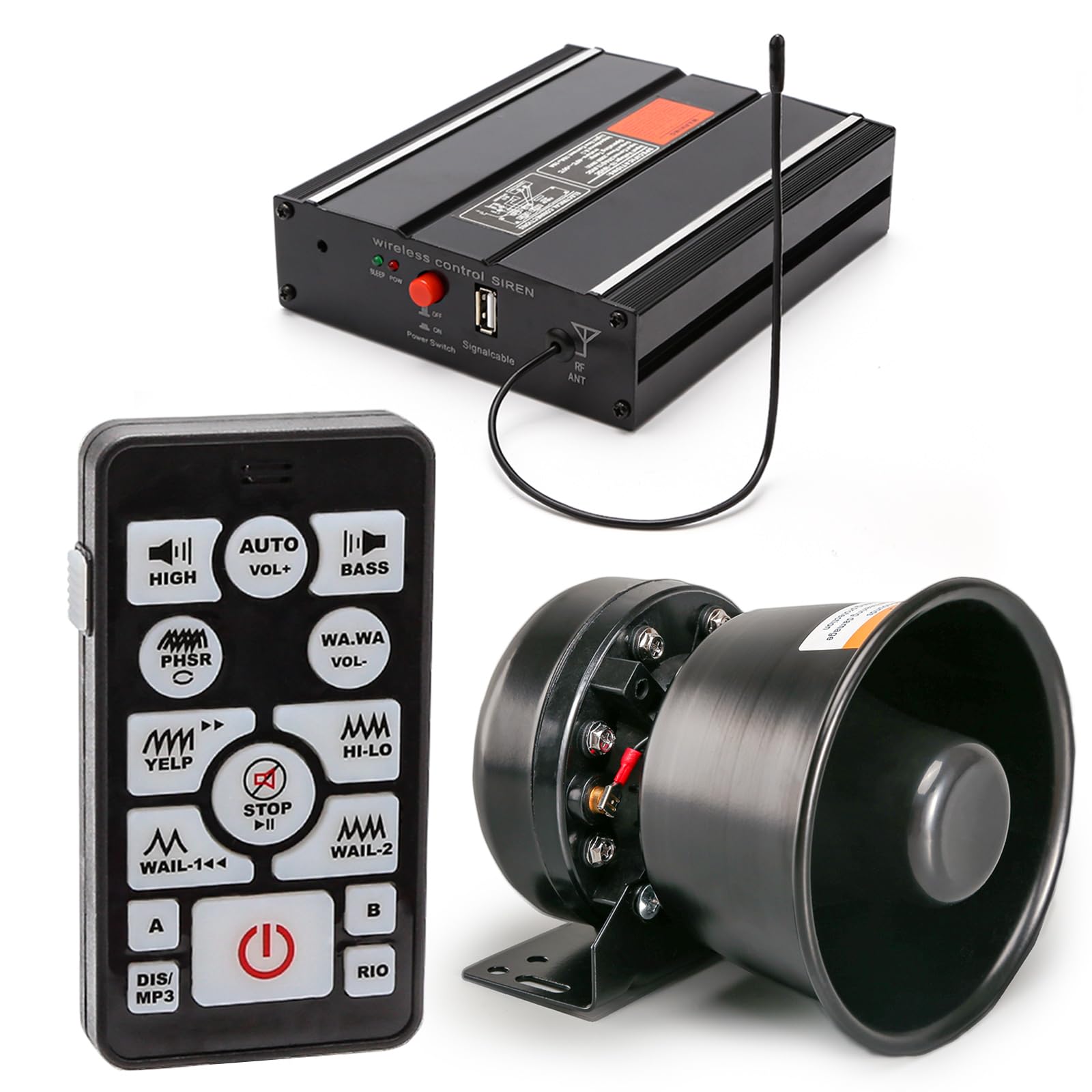 Snapklik.com : 12V 200W 20 Tones Police Warning Emergency Siren PA ...