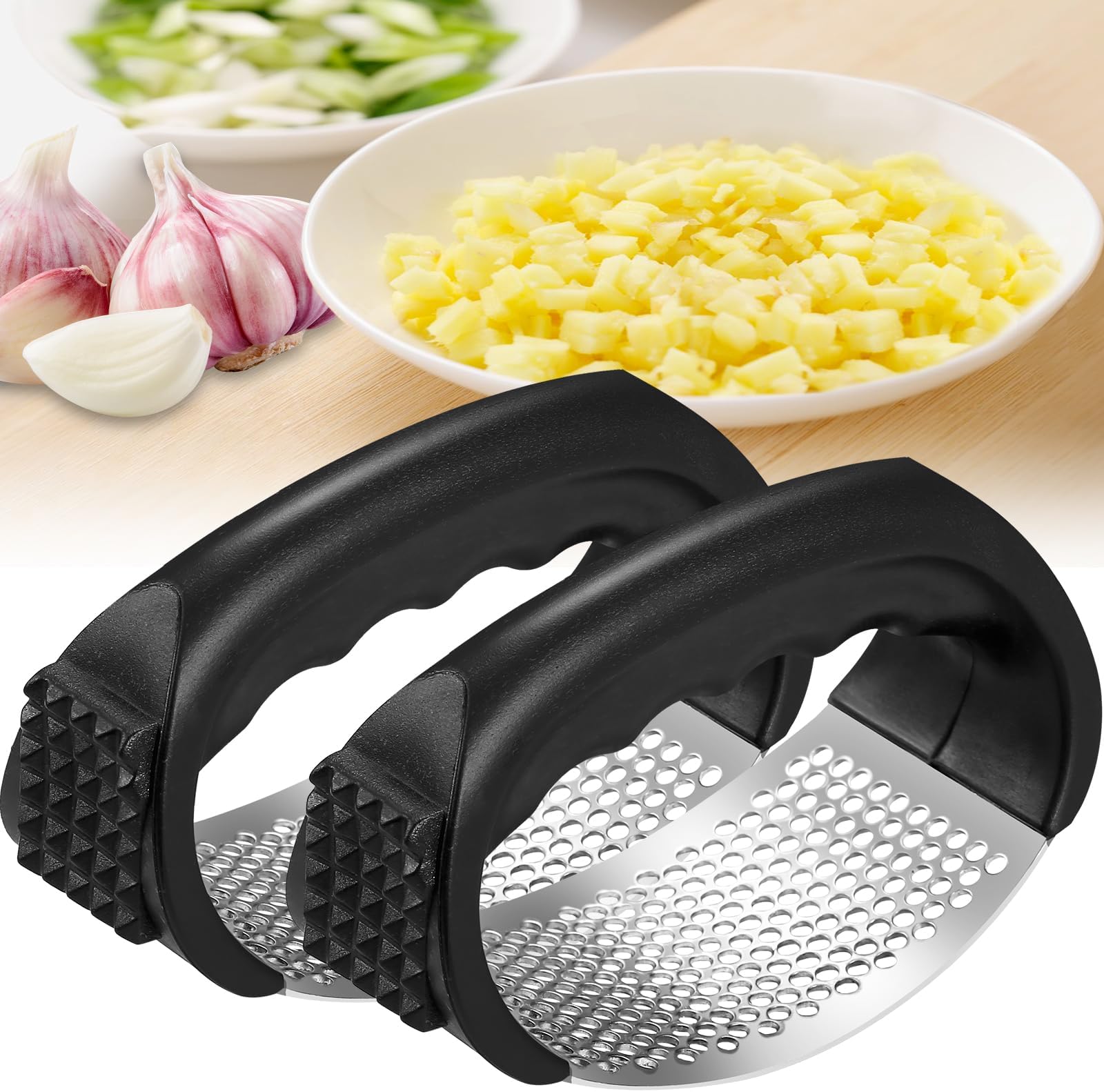 Amazon.com: Stainless Steel Garlic Presser, 2024 NEW Garlic Press ...