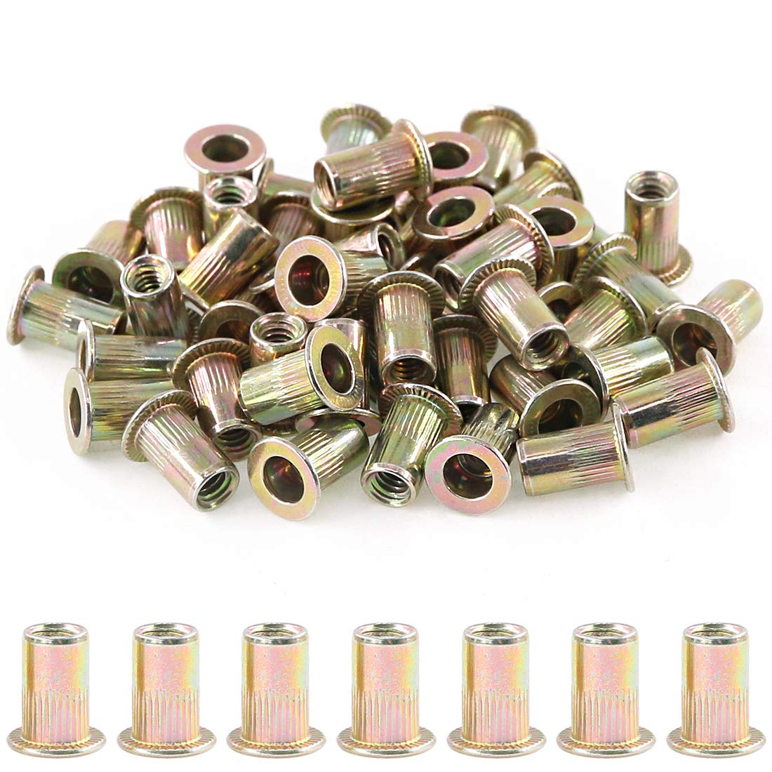 Snapklik.com : 120-Pcs #8-32UNC Mixed Zinc Plated Carbon Steel Rivet ...