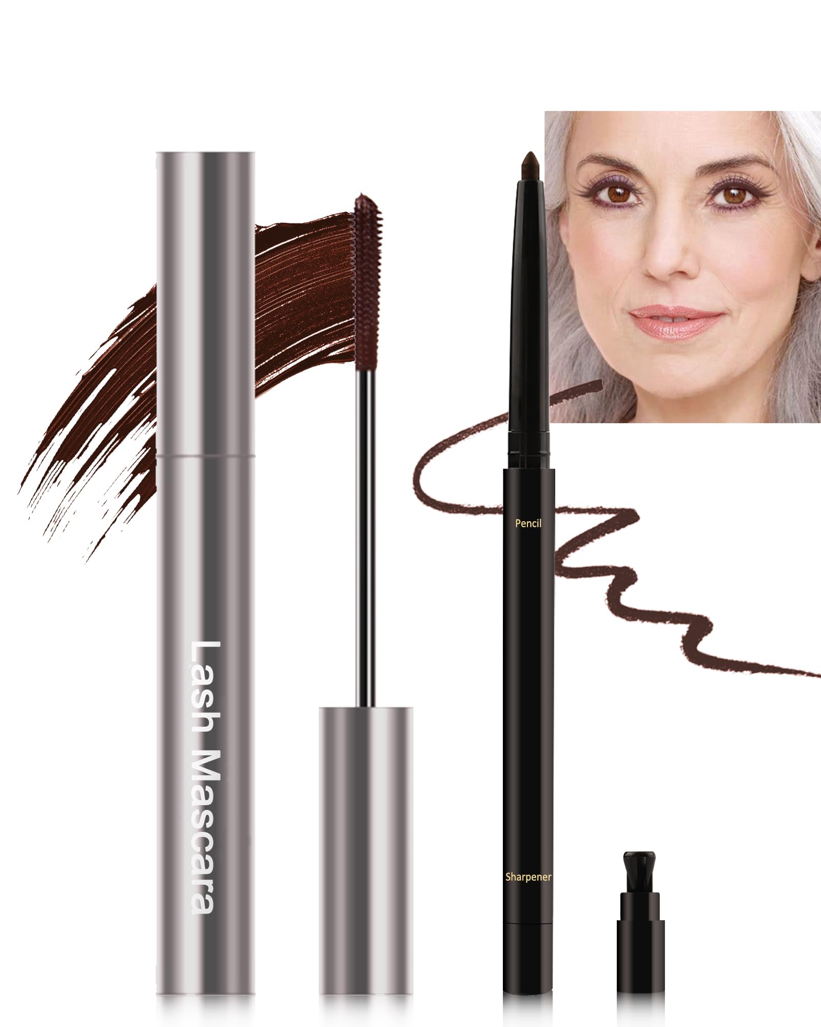 Amazon.com : Brown Mascara & Eyeliner Set for Older Women 60 Plus ...