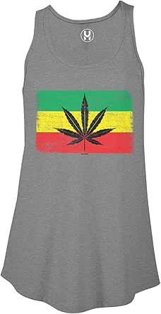 Amazon.com: Rasta Weed Leaf Flag - Rastafarian Jamaica Ladies Flowy ...