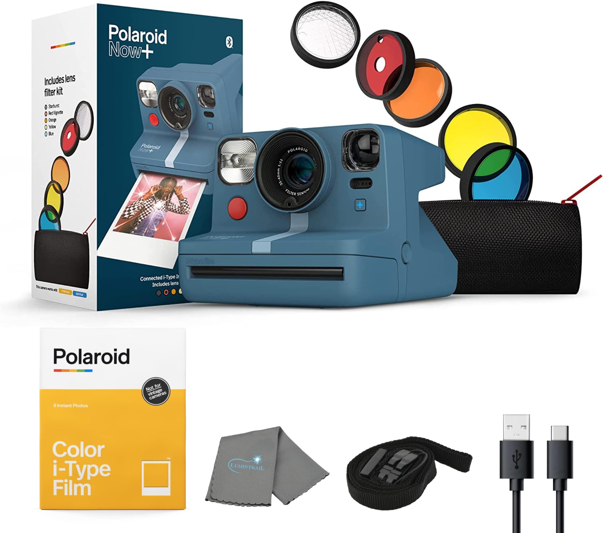 Amazon.com : Now+ Instant Camera, Blue Gray, Bluetooth Now Plus Film ...