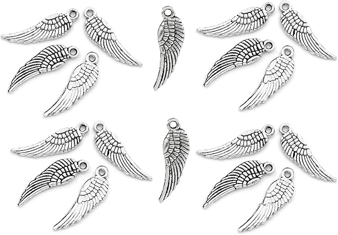 Amazon.com: JGFinds Small/Tiny Angel Wings Charms - 95 Pack Silver Tone ...