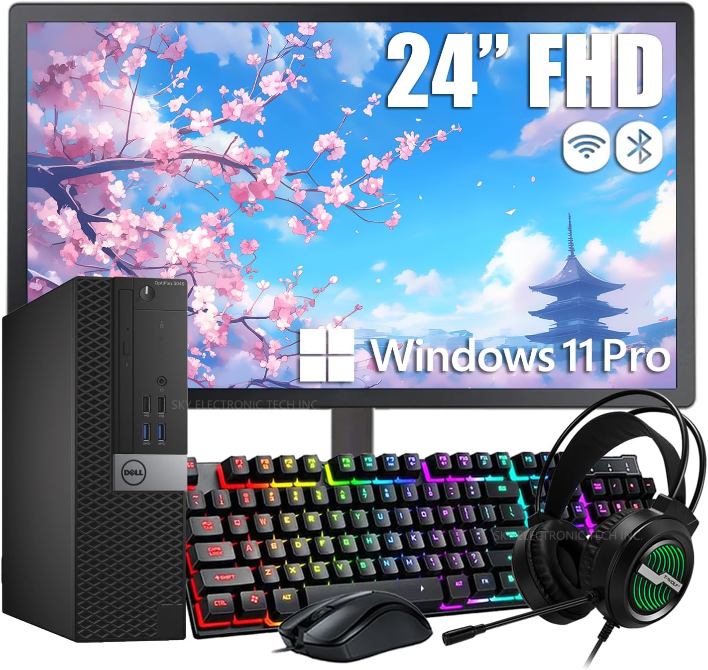 Dell OptiPlex 3040 SFF Computadora de computadora con monitor FHD de 24 ...