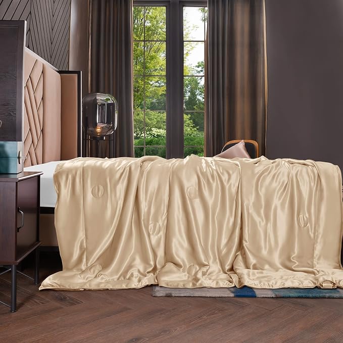 Amazon.com: THXSILK 100% Silk Throw Blanket for Bed/Couch Top Grade ...