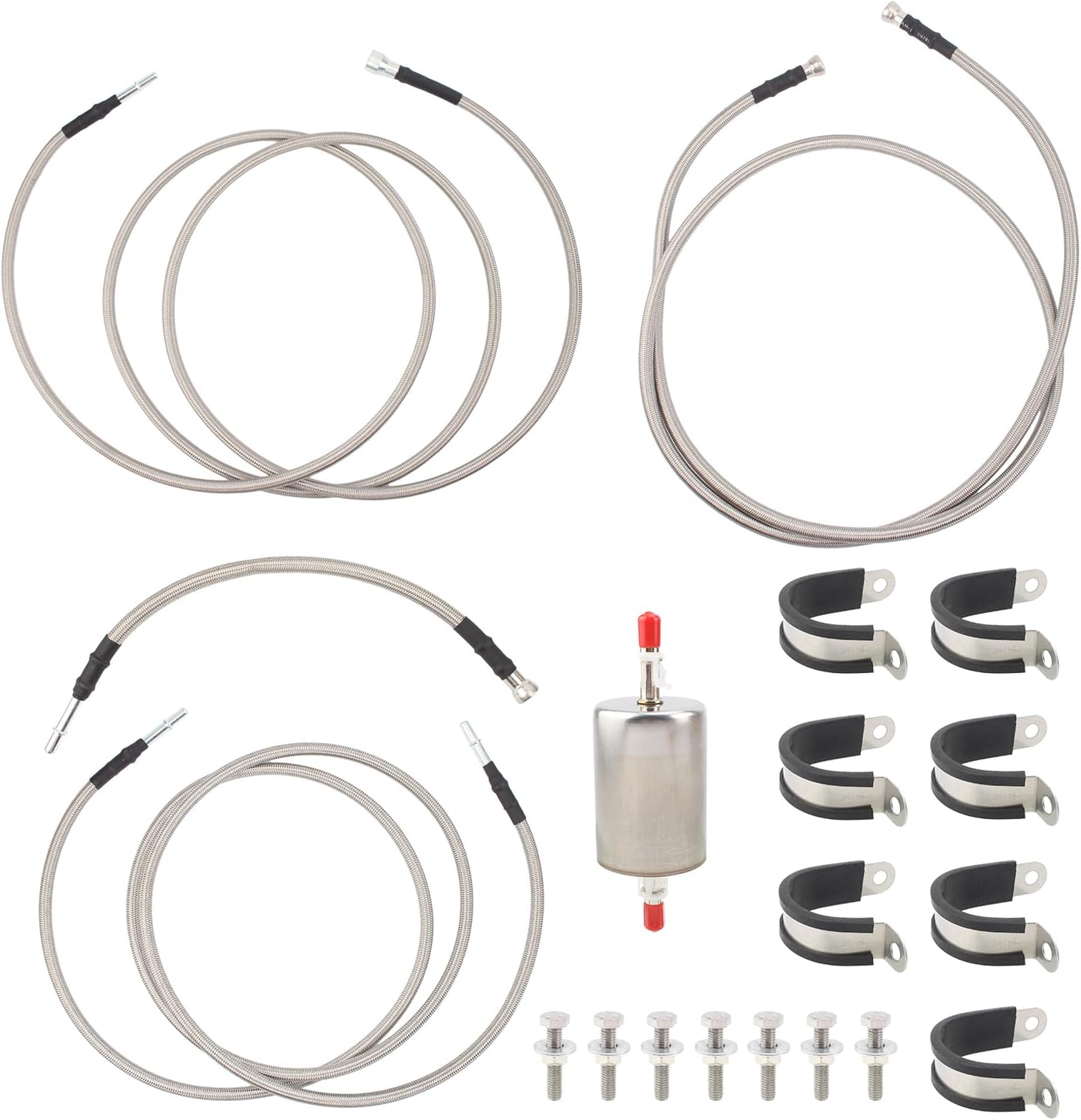 Amazon.com: AUTOKAY QFF0012SS Fuel line Quick Fix Braided Lines Ext ...