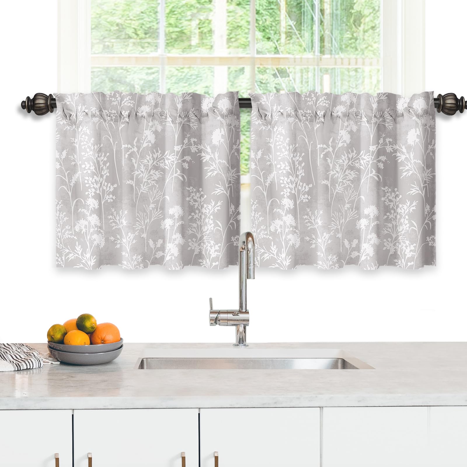 Snapklik.com : Blunique Kitchen Curtains 26 Inch Tiers Curtains ...
