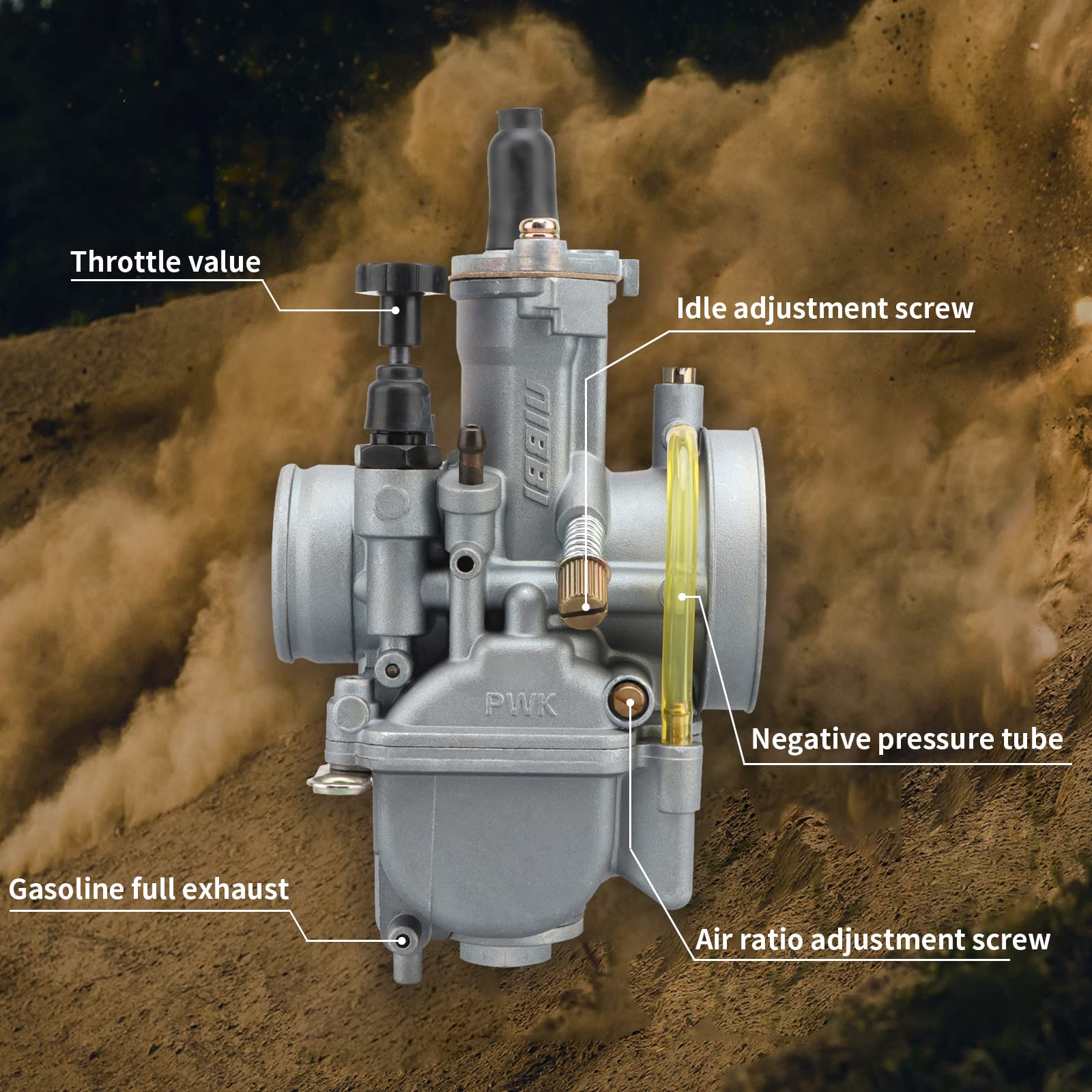 Snapklik.com : NIBBI PWK 24 Carburetor,Motorcycle Carb Fit For 125CC ...