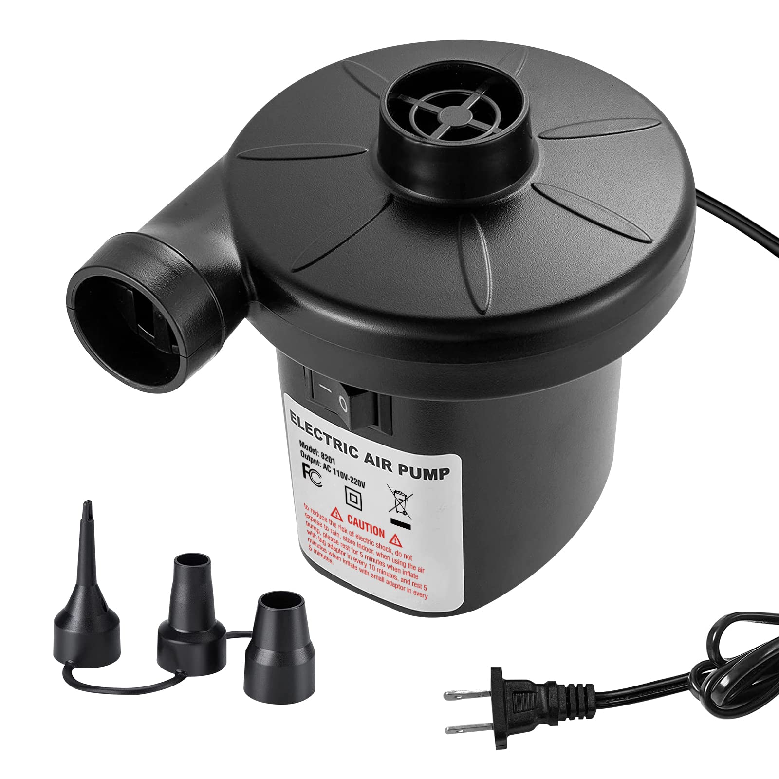 Amazon.com: Electric Air Pump, Portable Quick Fill AC Inflator Air Pump ...