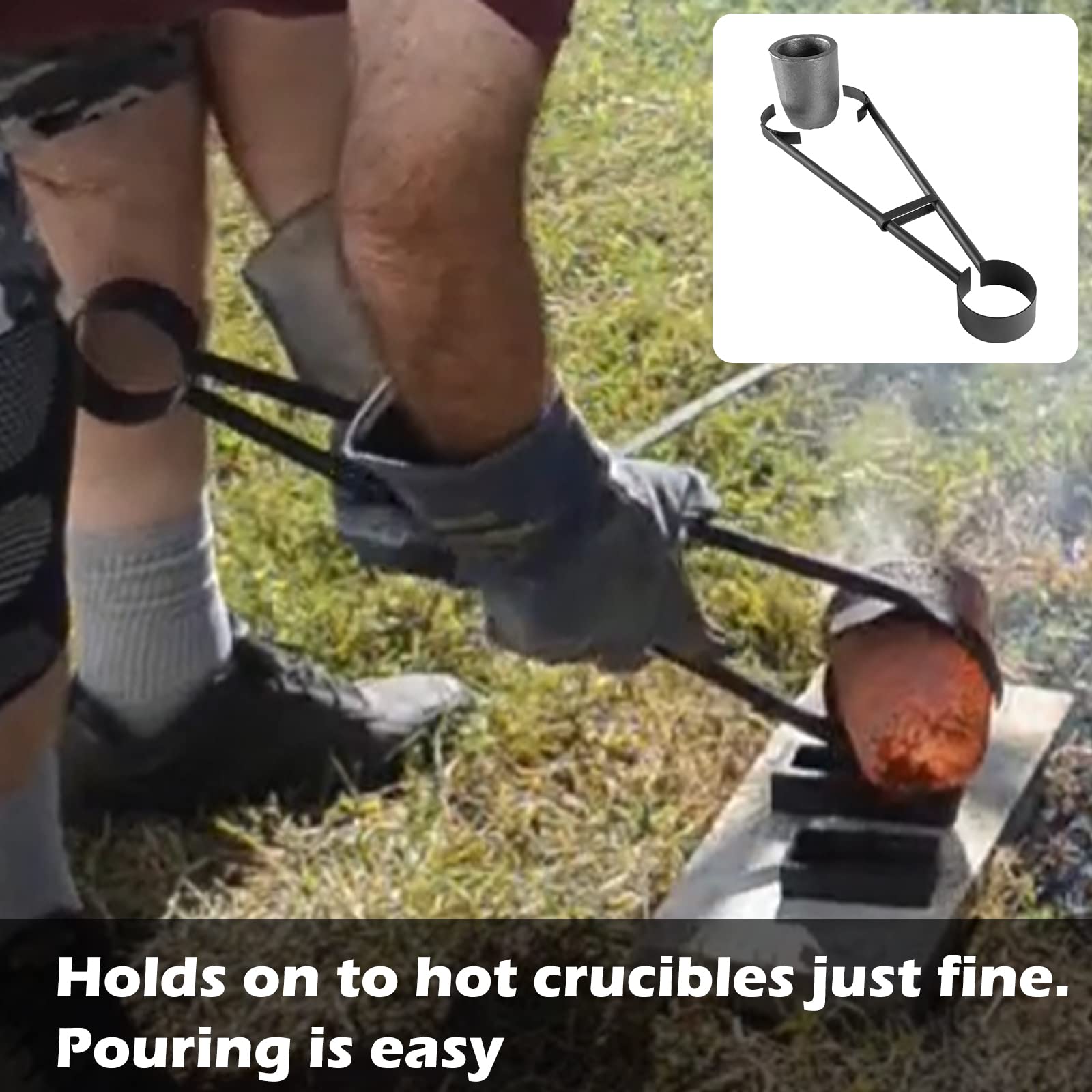 26" ProCast Foundry Crucible Flask Tongs for Holding Graphite Crucibles ...