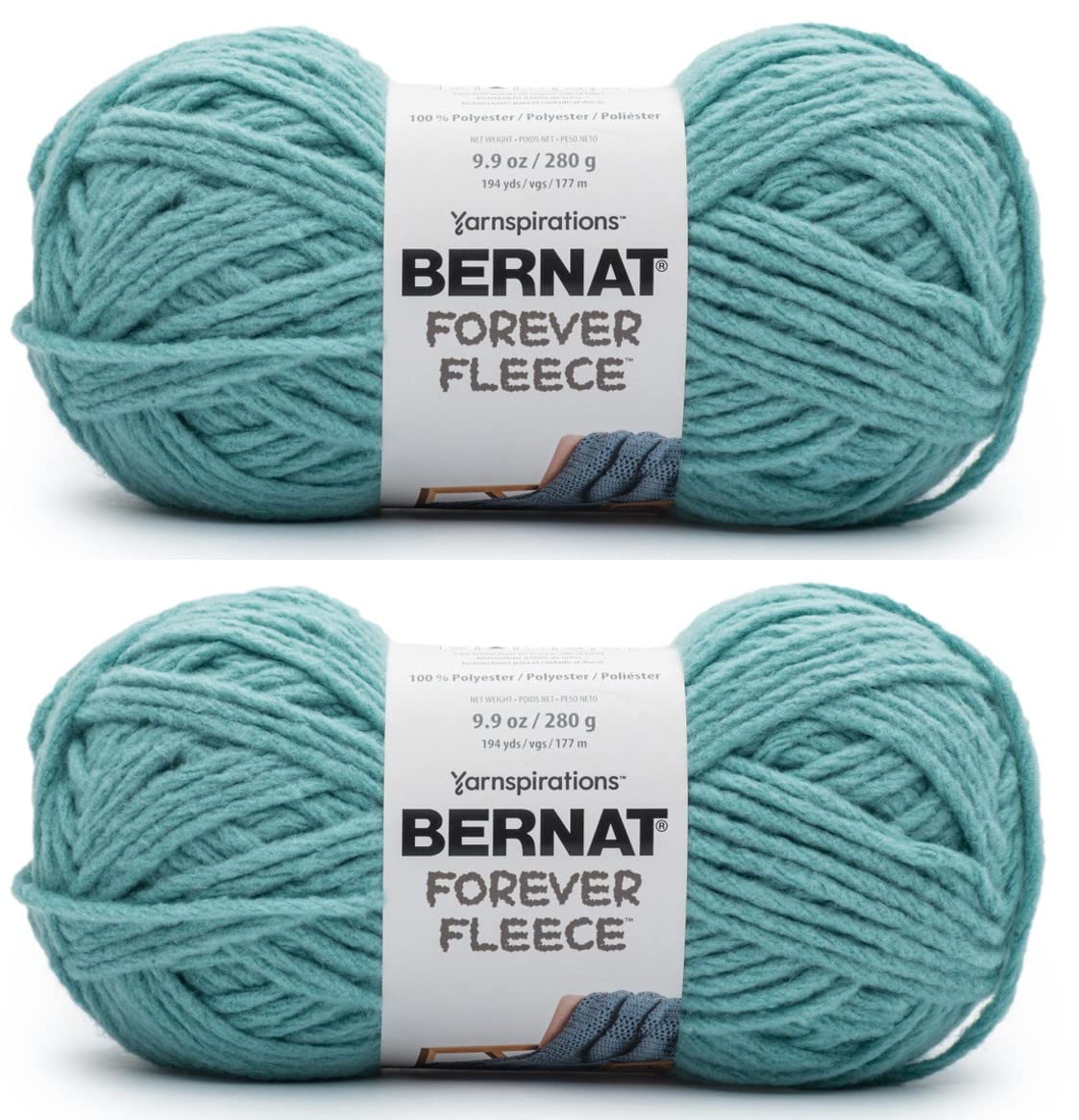 Amazon.com: Bernat Forever Fleece Blue Teal Yarn - 2 Pack of 280g/9.9oz ...