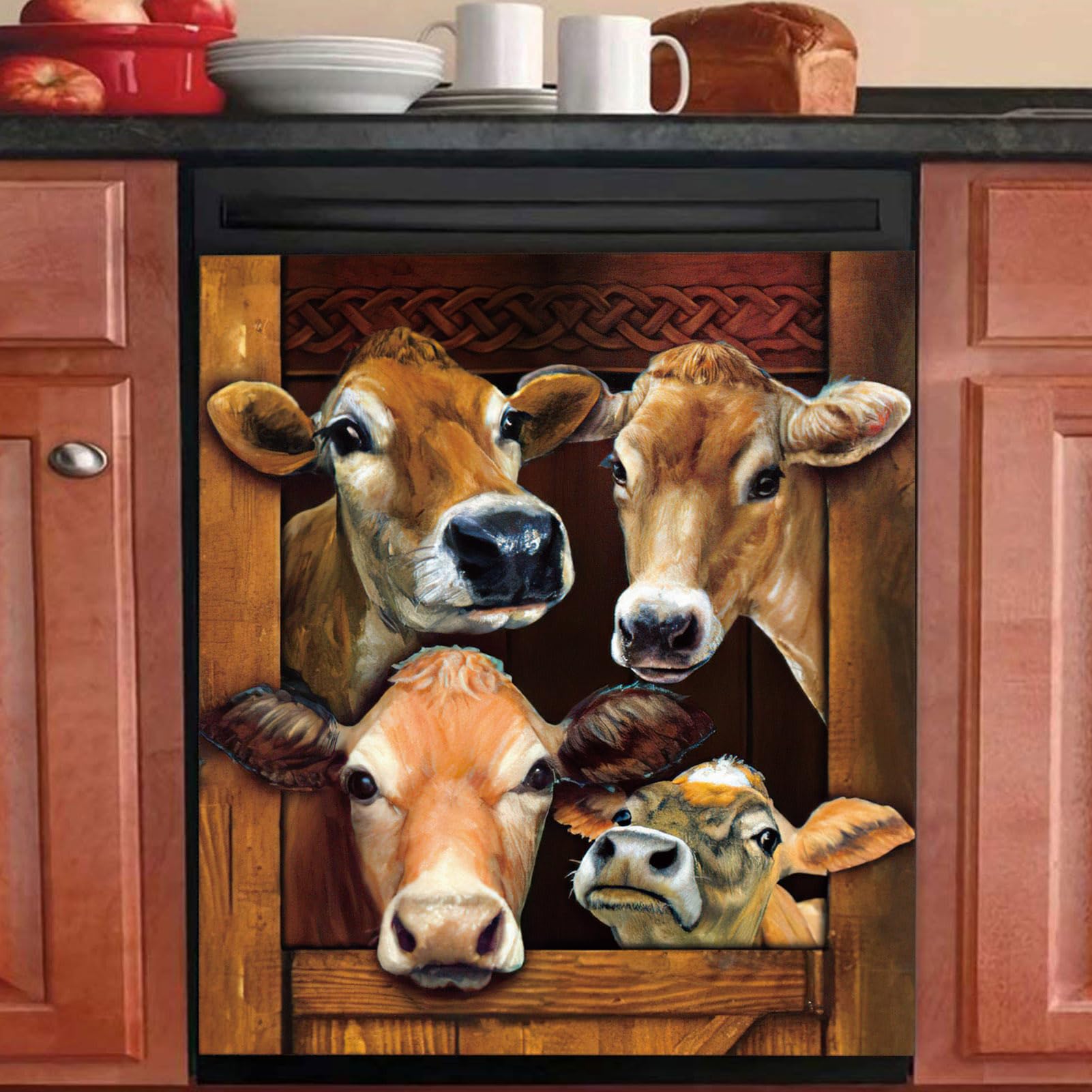 Amazon.com: Farm Cows Dishwasher Magnetic Cover, 23.25” x 25.93 ...
