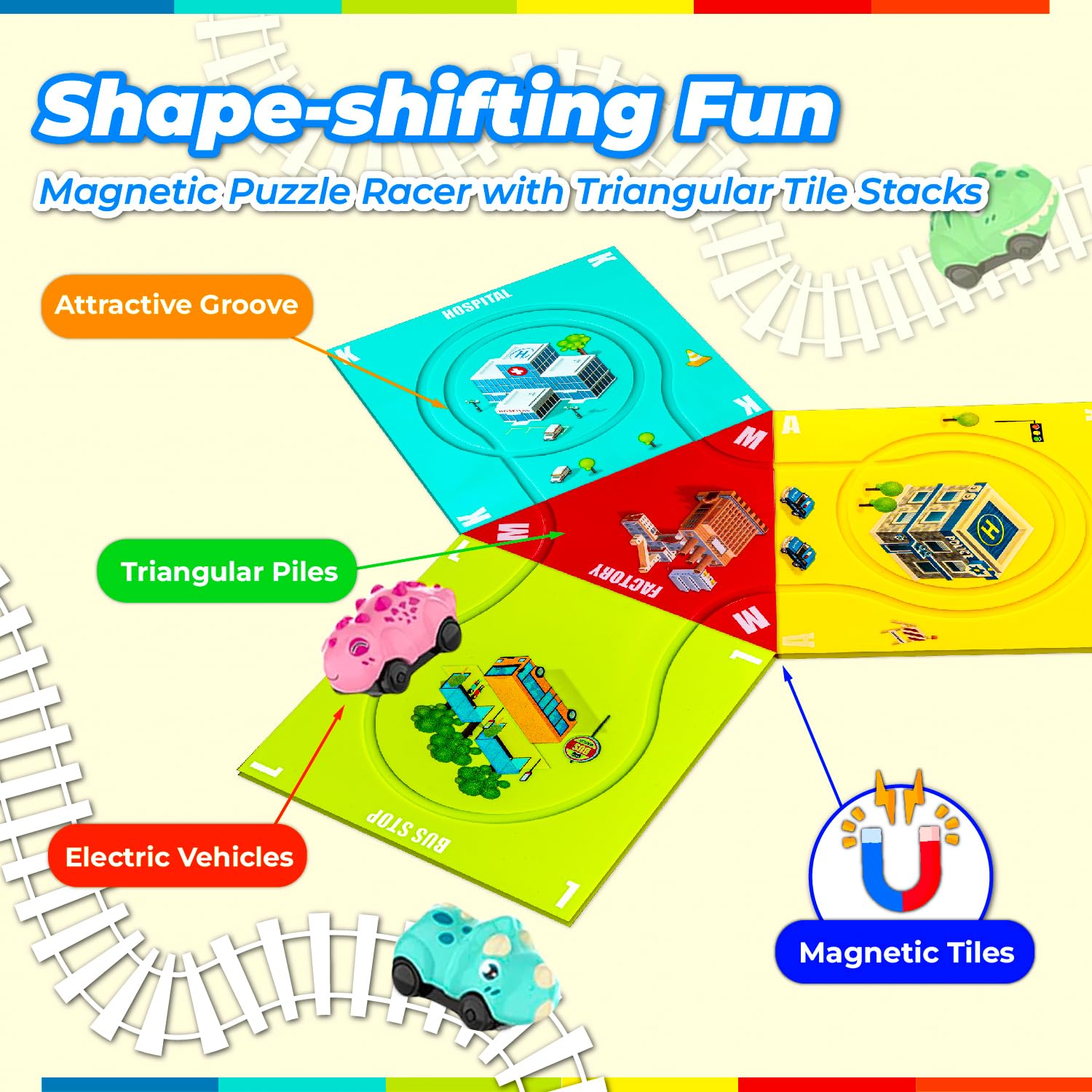 Snapklik.com : Marlo & Buzz Puzzle Racer Kids Car Track Play Set ...