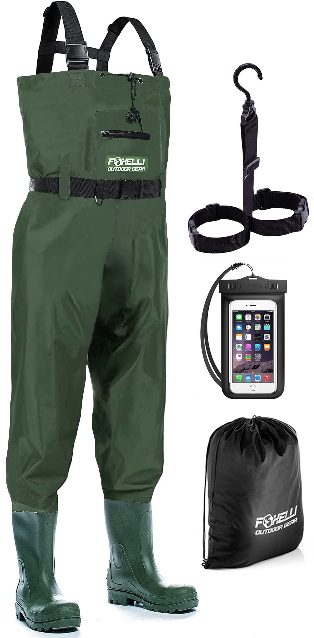 Snapklik.com : Foxelli Chest Waders Waterproof 2-ply Nylon/PVC Camo ...