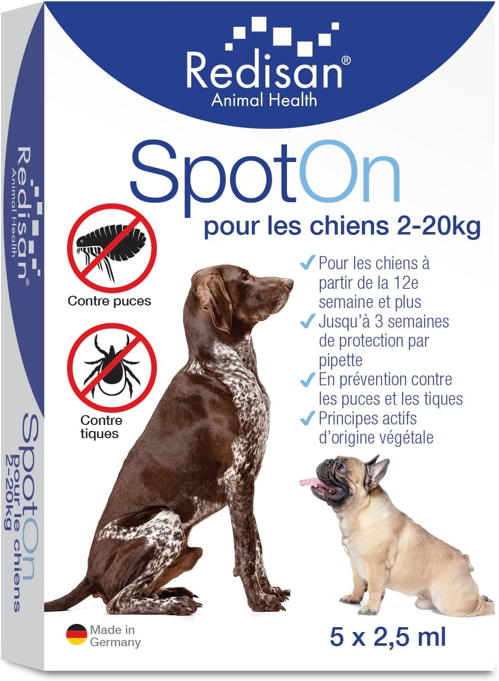 Redisan - Spot on pour Chiens Contre Les tiques & Les puces - Substance ...
